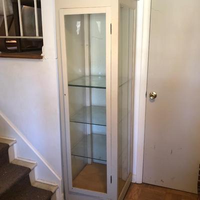 LOT 198M: White Wood & Glass Display Cabinet | EstateSales.org