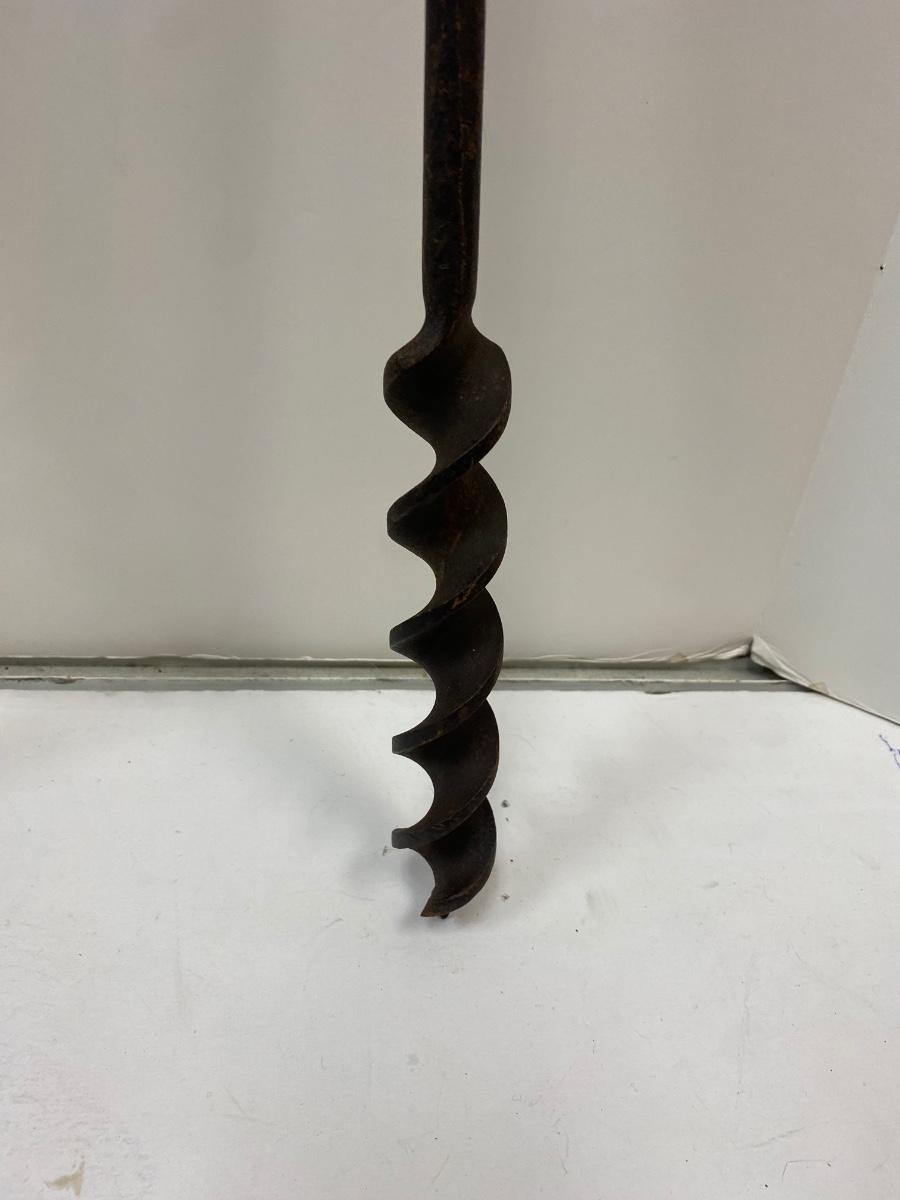 Pair of Antique Primitive Wood T Handle Auger Bit Drill | EstateSales.org