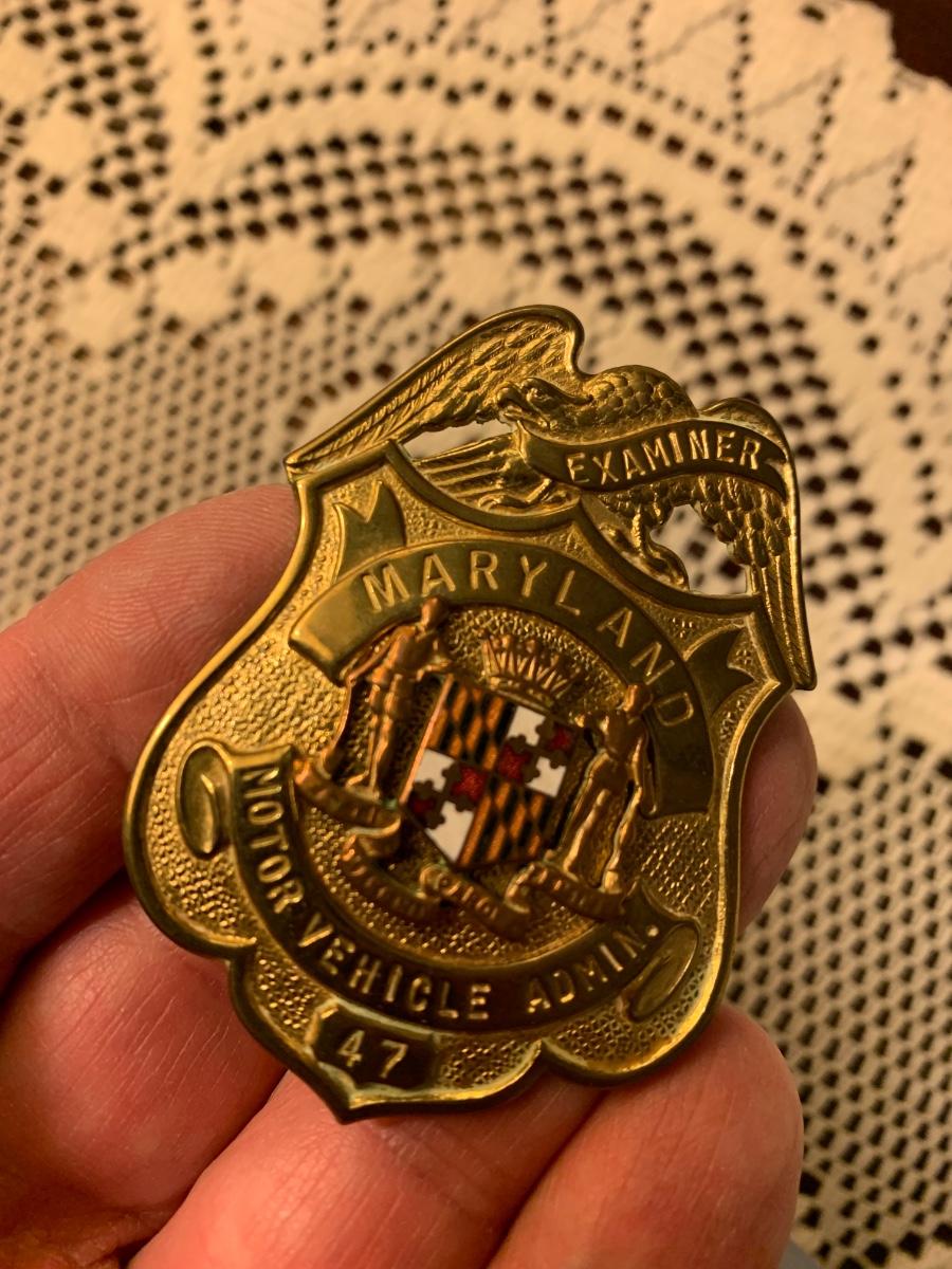 Maryland Motor Vehicle ID Badge - LOT 42 | EstateSales.org
