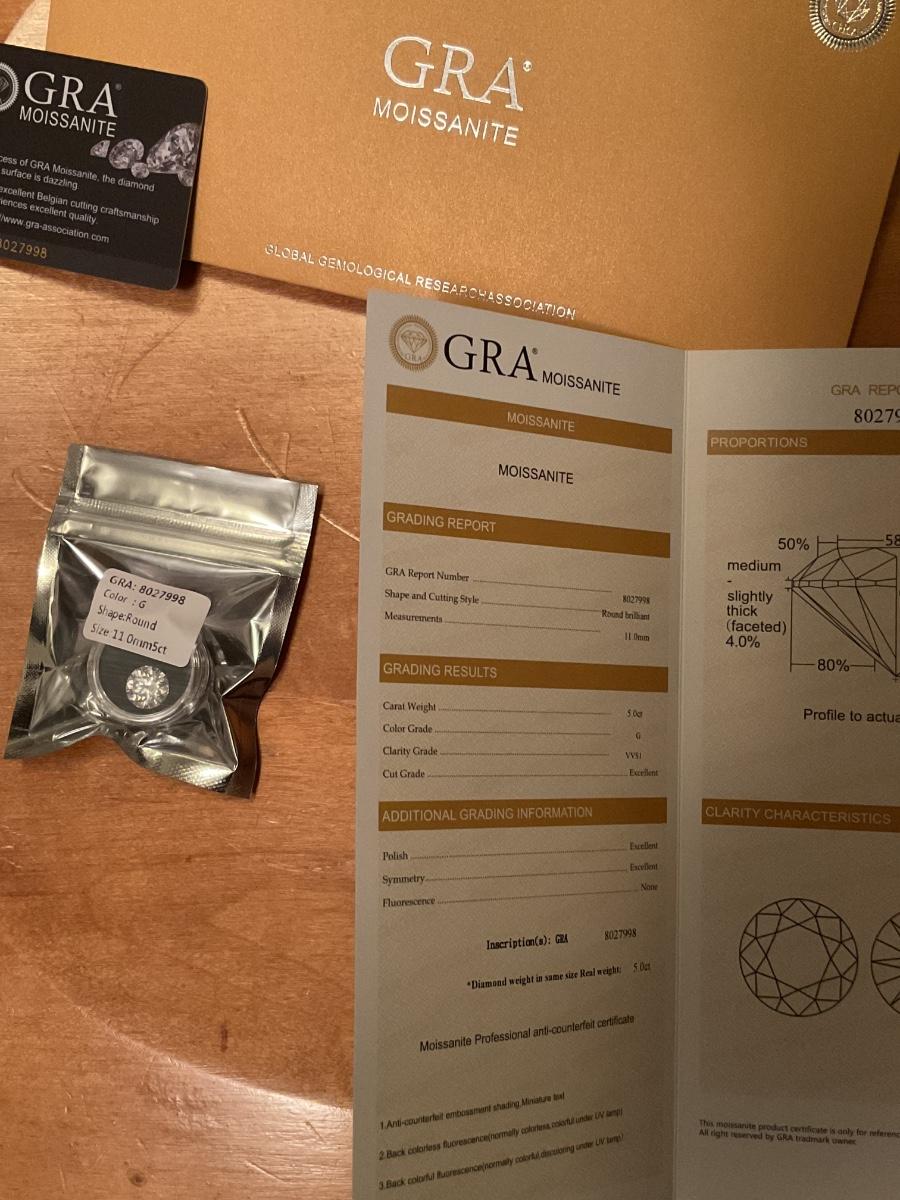 5 Carat GRA Certified Moissanite Diamond Loose | EstateSales.org