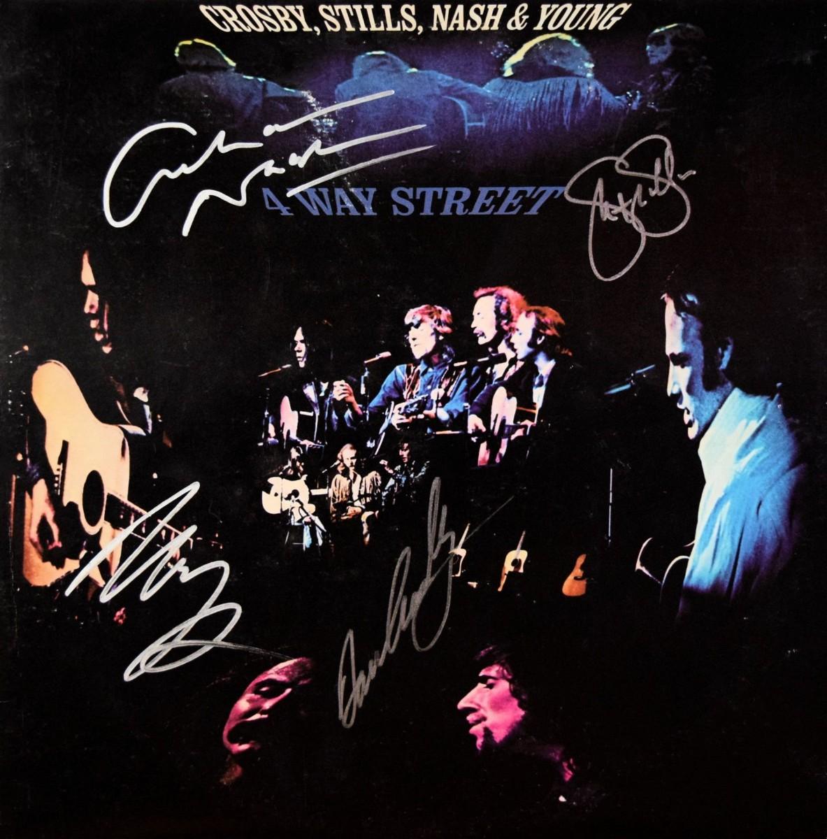 Crosby, Stills, Nash & Young 4 Way Street signed album | EstateSales.org