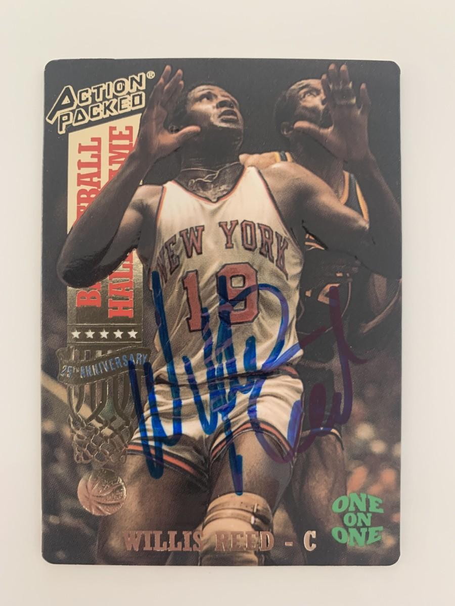 Willis Reed signed basketball card | EstateSales.org