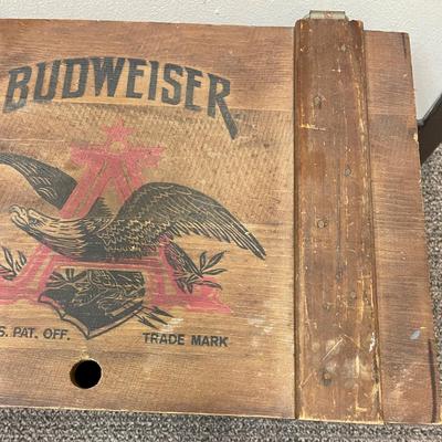 Vintage Anheuser-Busch Budweiser Beer Wooden Box Crate Case with Hinged ...