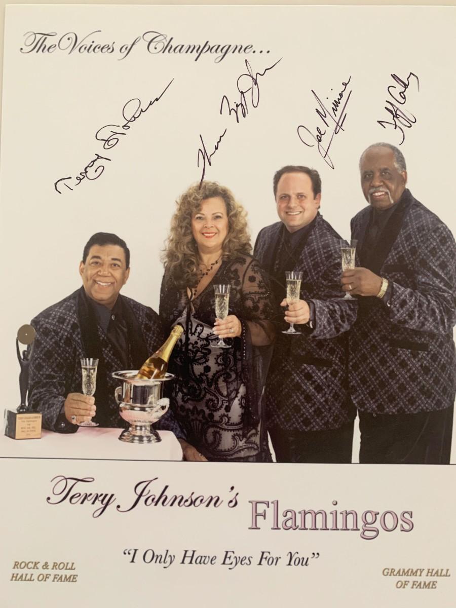 The Flamingos signed photo authographed by Terry "Buzz" Johnson ...