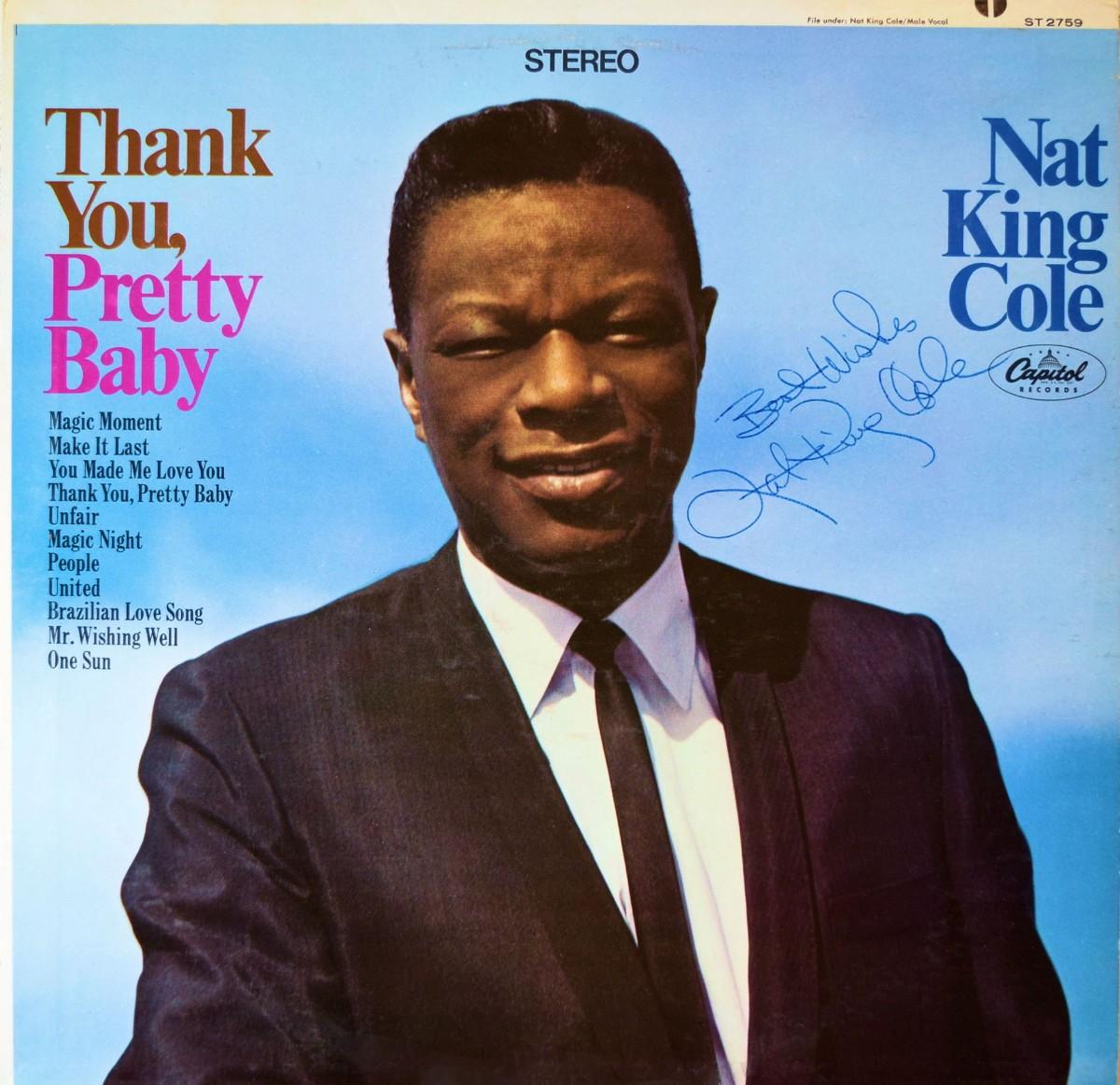 Nat King Cole Thank You, Pretty Baby signed album | EstateSales.org