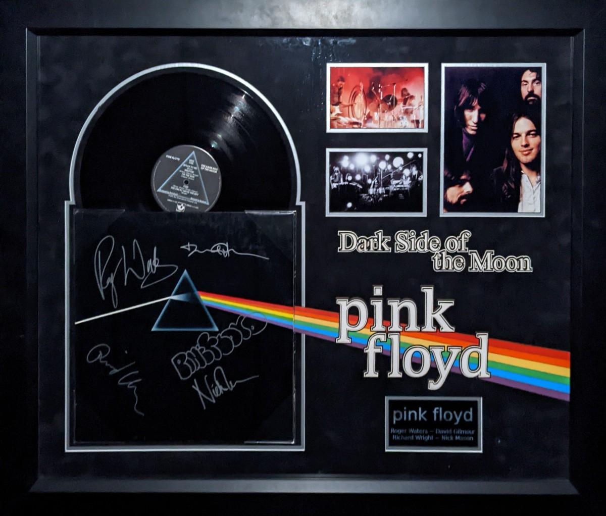 Pink Floyd Signed Dark Side Of The Moon Album. Custom Framed ...