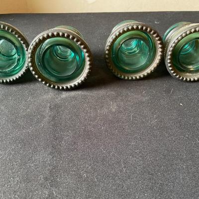 6 Hemingway blue insulators | EstateSales.org