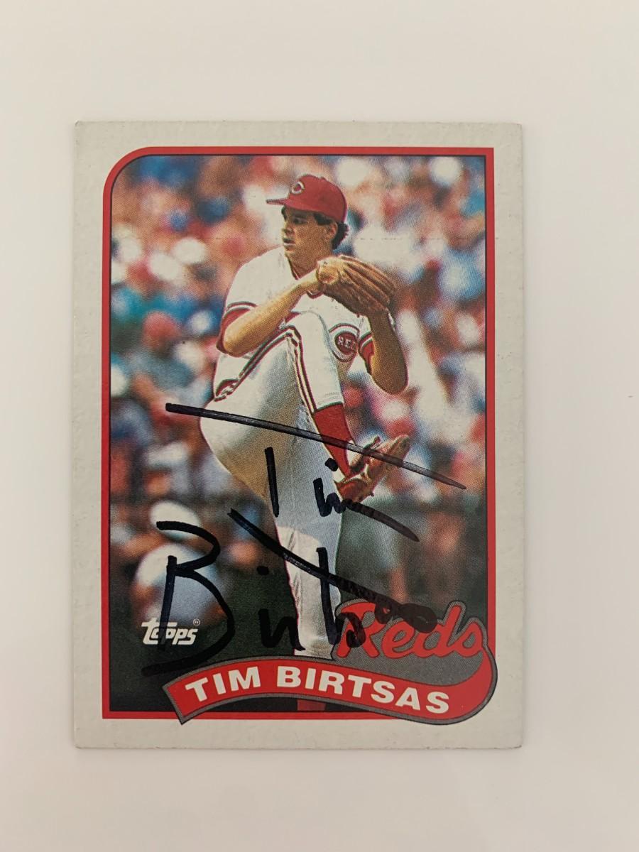 Tim Birtsas signed baseball card | EstateSales.org