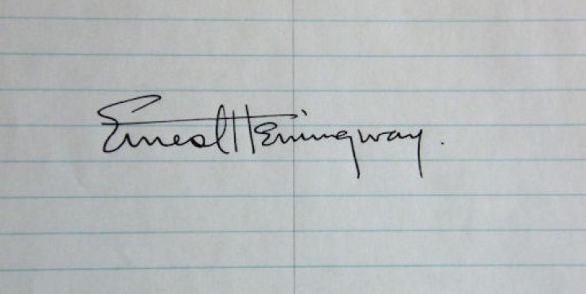 Ernest Hemingway signature slip | EstateSales.org