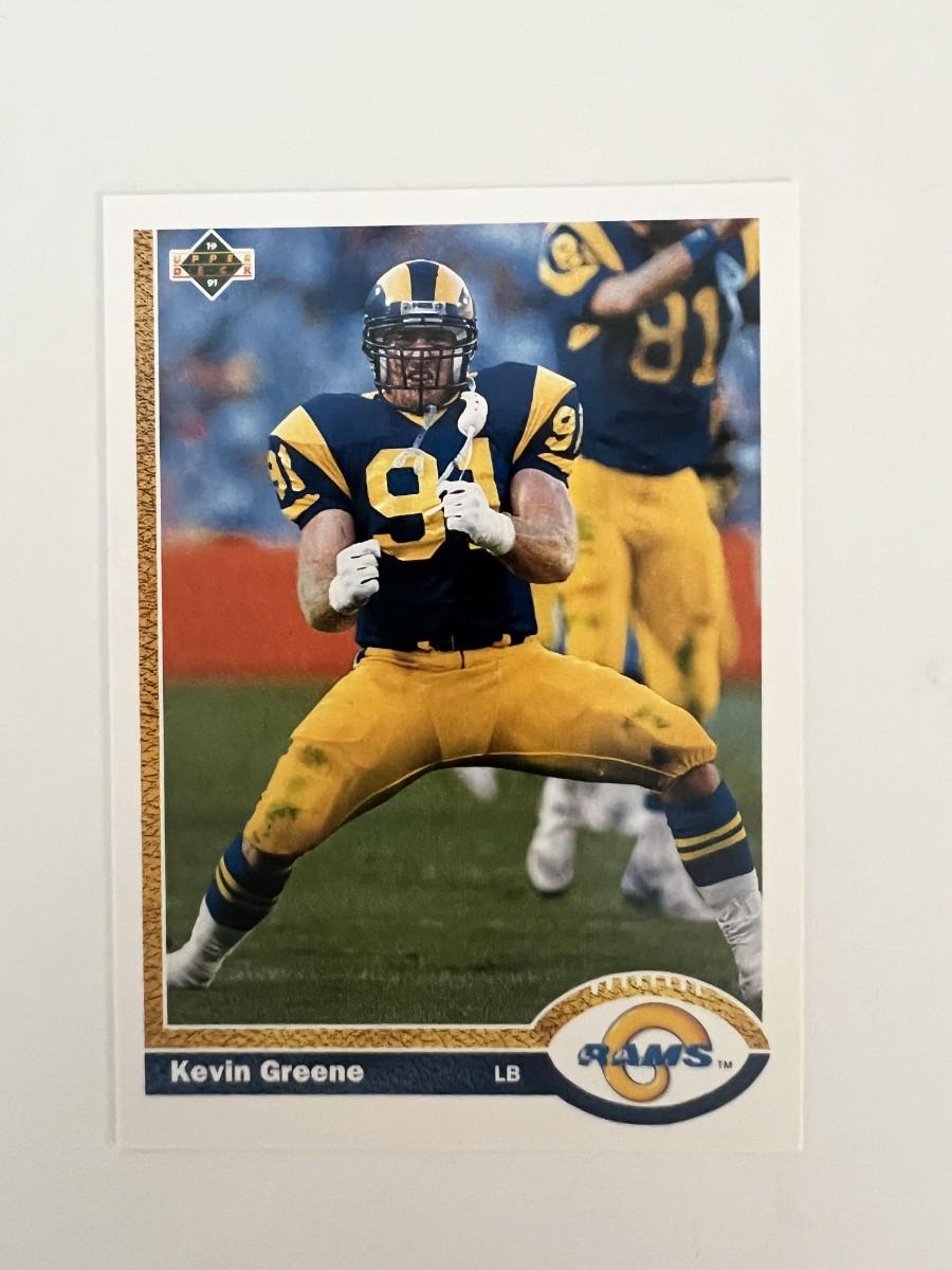Los Angeles Rams Kevin Greene Upper Deck 1991 NFL Football Card #162 ...