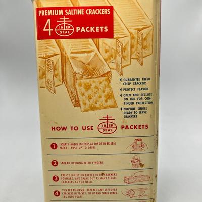 Vintage Nabisco Premium Saltines Thin Crisp Crackers Container Tin ...