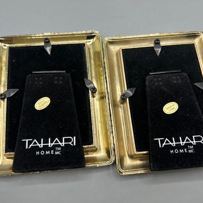 Pair of Small Tahari Home Modern Decor Gold Picture Frames ...