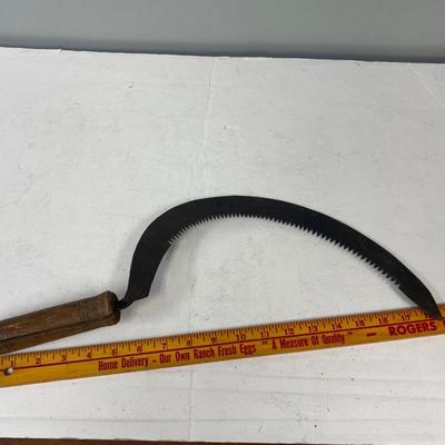 Antique Primitive Saw Tooth Inside Edge Sickle Scythe Handheld Reaper ...