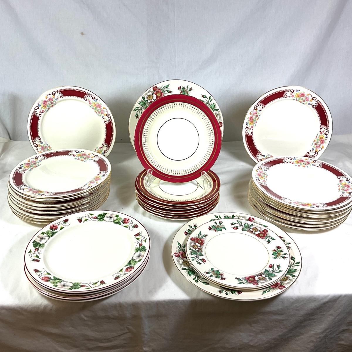 1487 Lot of Red Vintage China, John Maddock, Homer Laughlin, Lynton ...