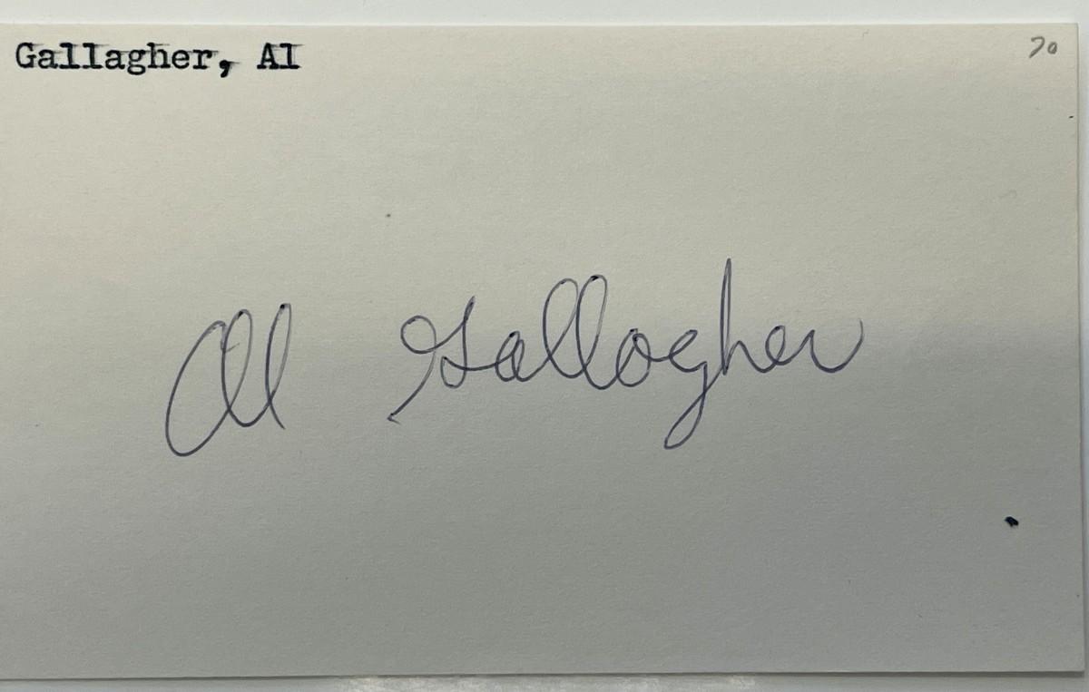 Al Gallagher autograph note | EstateSales.org