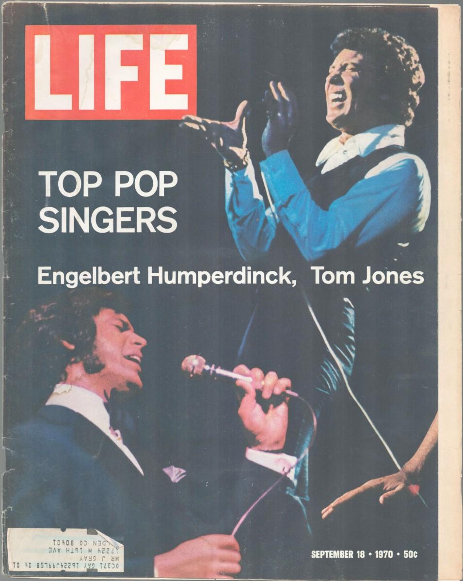 Engelbert Humperdinck and Tom Jones Life Magazine. September 18, 1970 ...