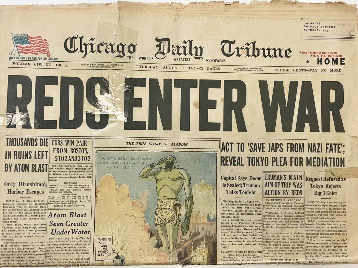 WWII 1945 Chicago Daily Tribune Original Vintage Newspaper ...