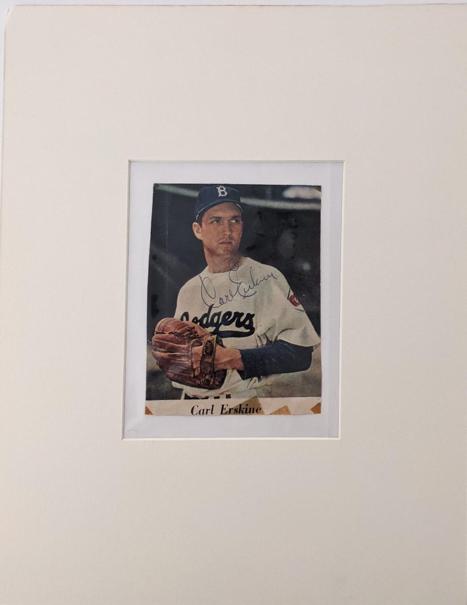 Carl Erskine signed matted photo | EstateSales.org