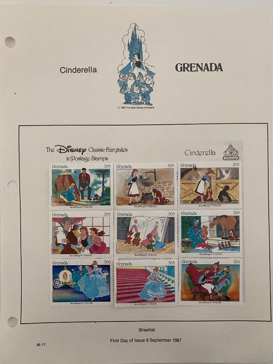 Walt Disney Cinderella Stamp Sheet. Grenada | EstateSales.org