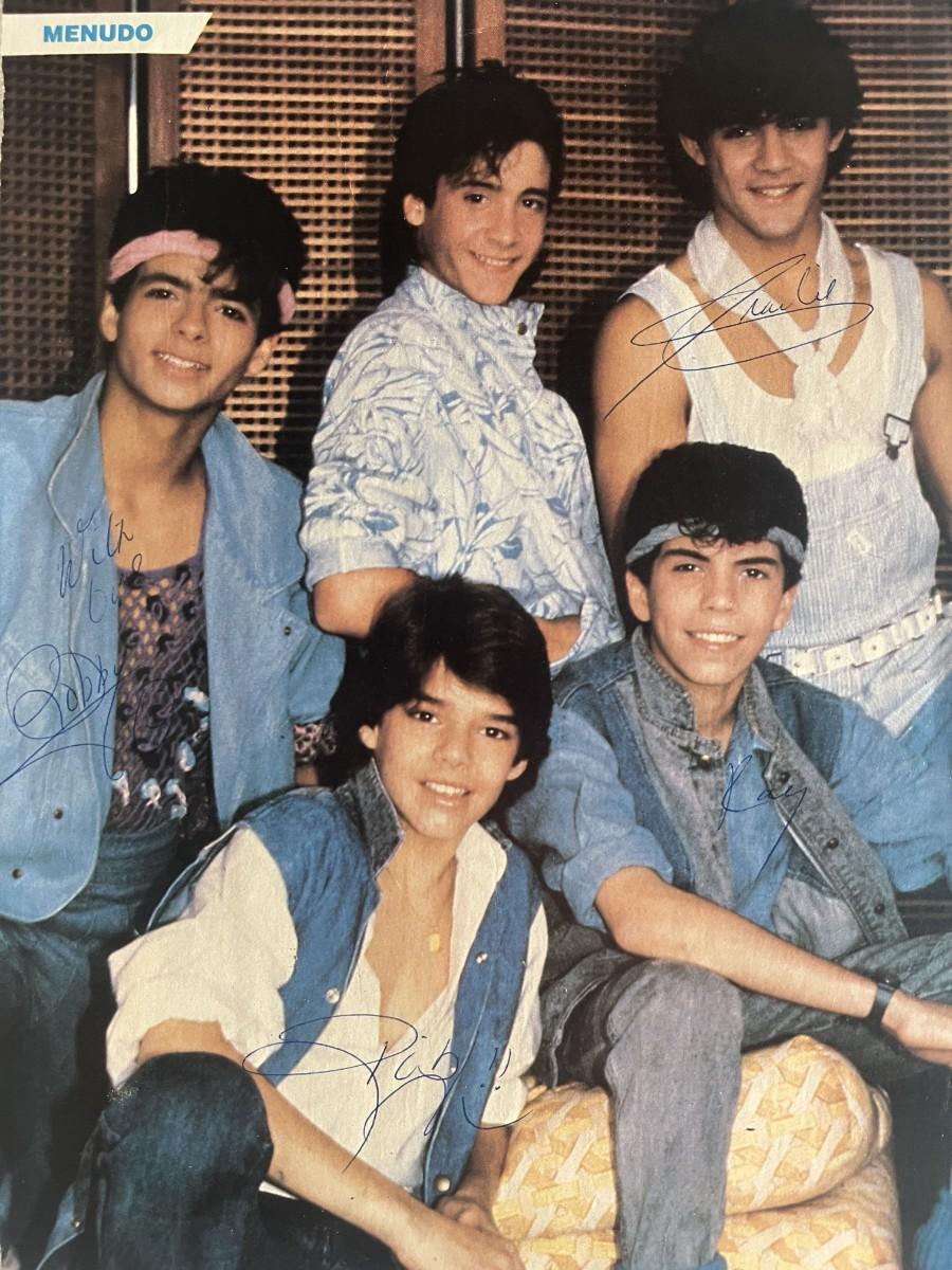 Menudo band signed magazine page | EstateSales.org