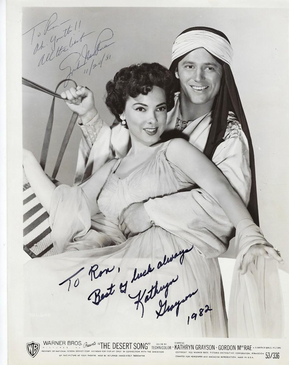 The Desert Song Kathryn Grayson and Gordon MacRae signed movie photo ...
