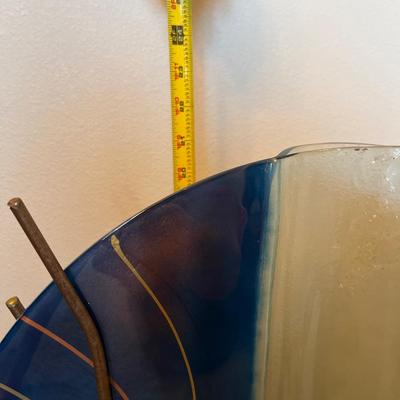 D3- Blue art glass vase | EstateSales.org