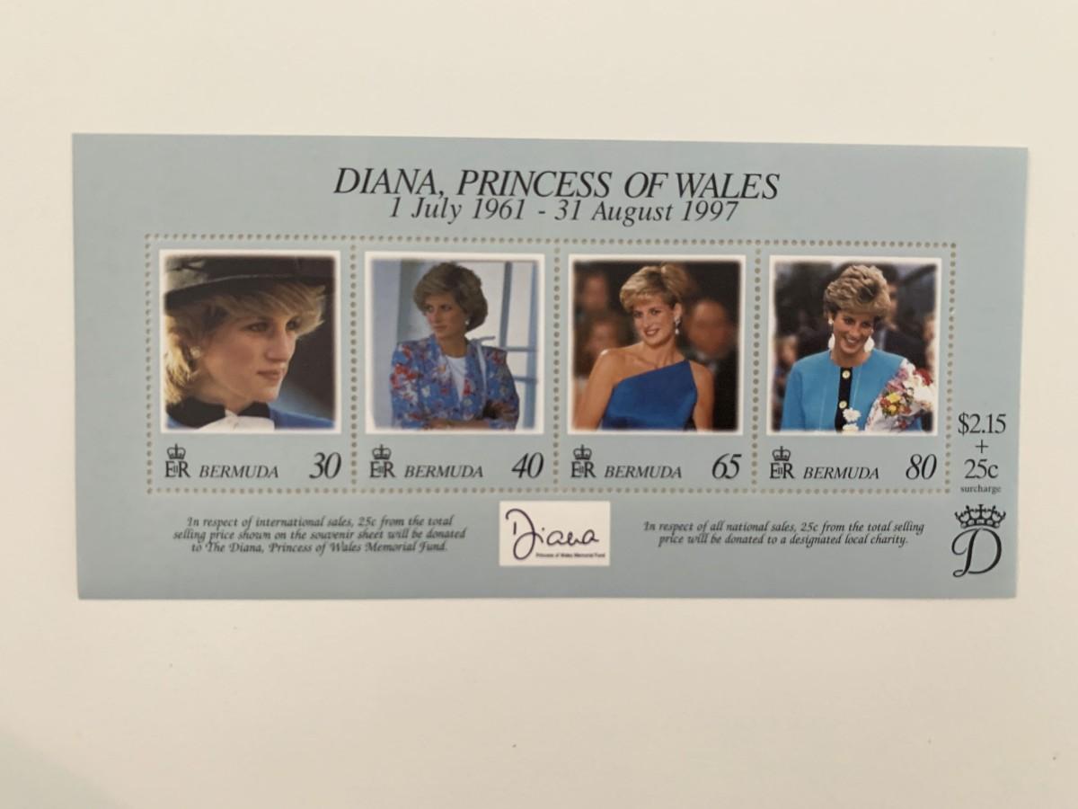 Bermuda Diana Princess of Wales commemorative stamp set | EstateSales.org