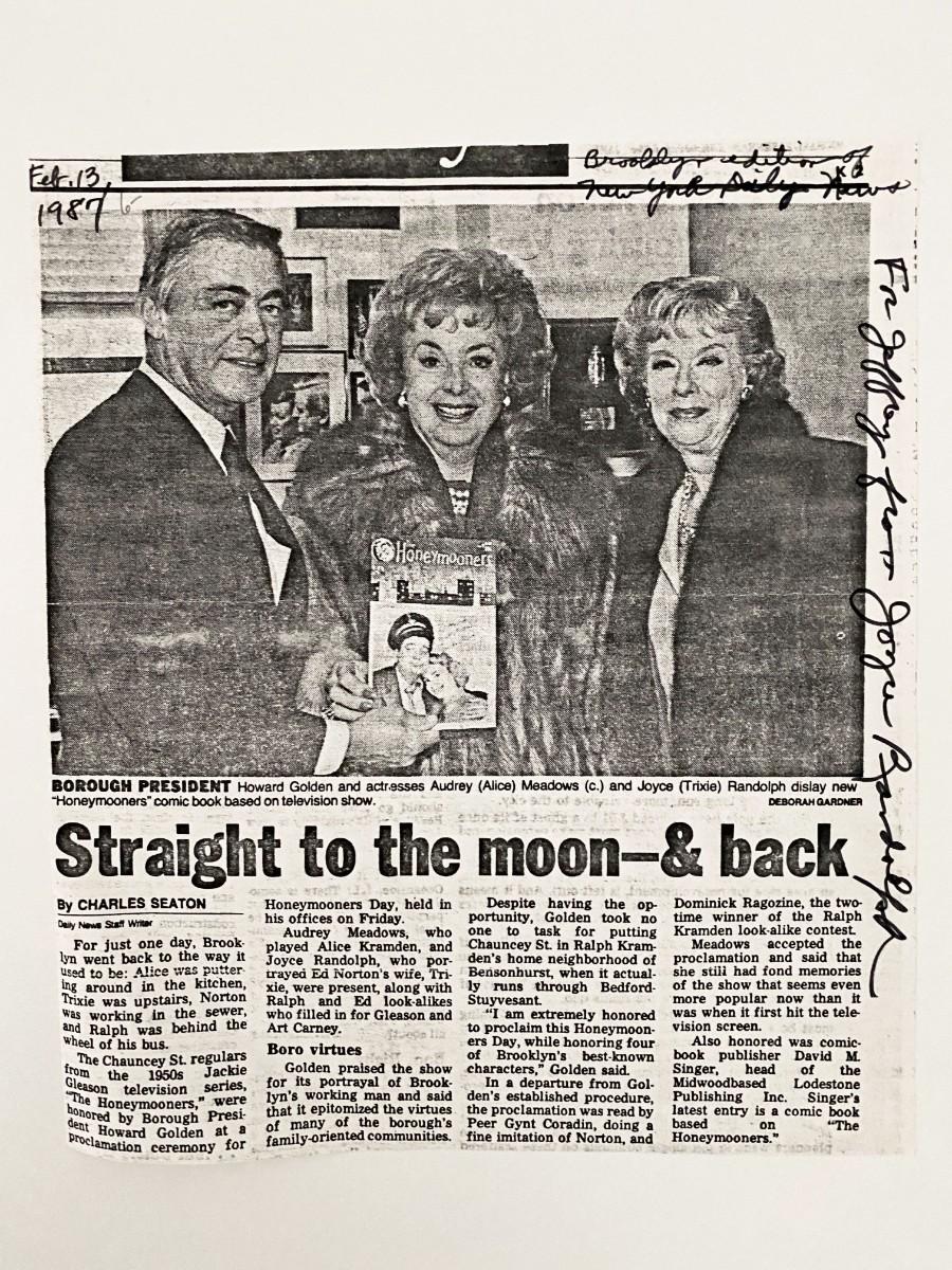 Joyce Randolph signed paper | EstateSales.org