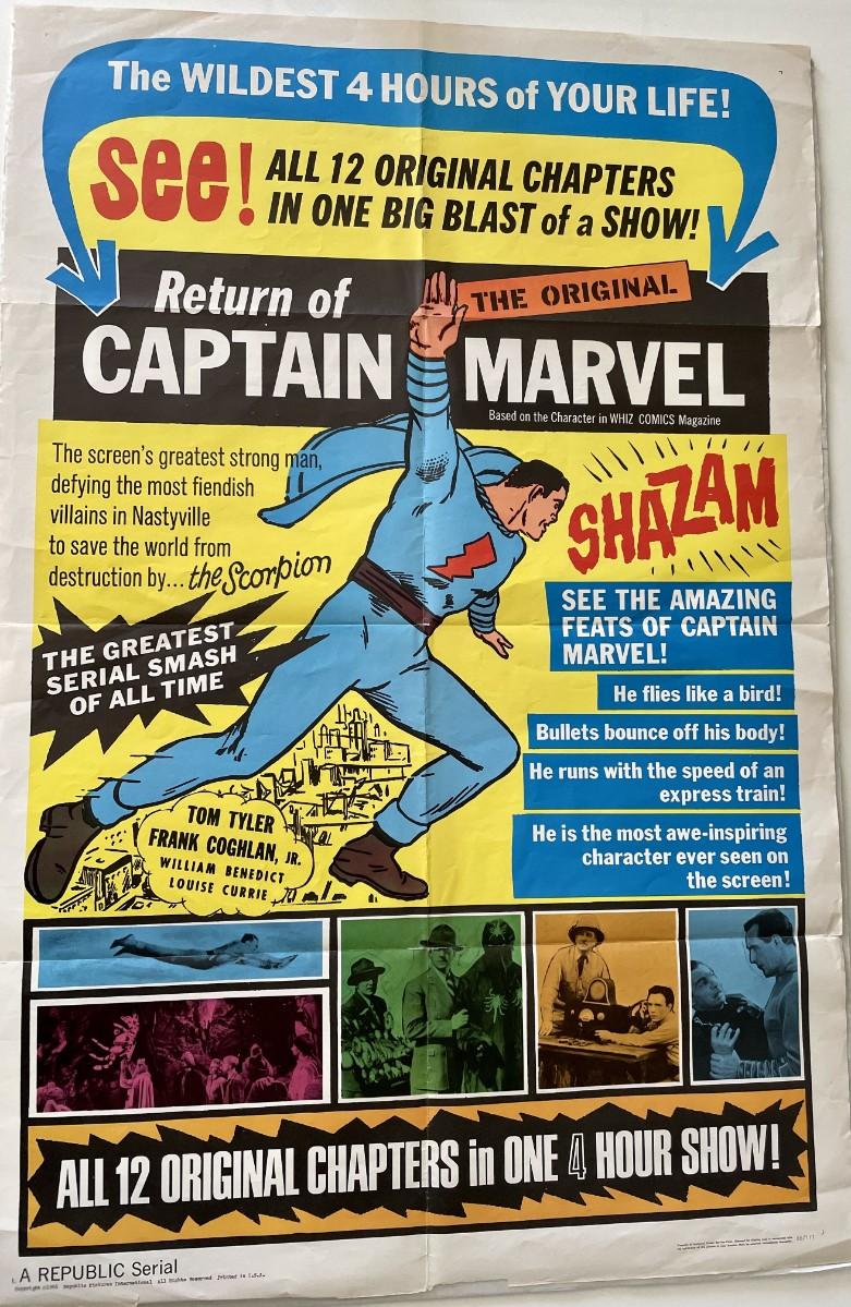 Captain Marvel vintage comic poster | EstateSales.org