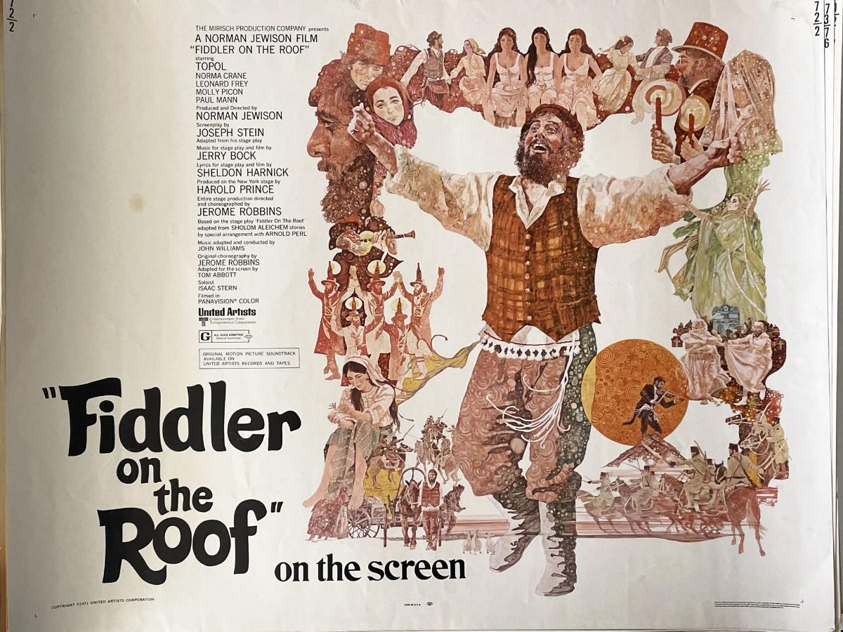 Fiddler on the Roof 1971 vintage movie poster | EstateSales.org
