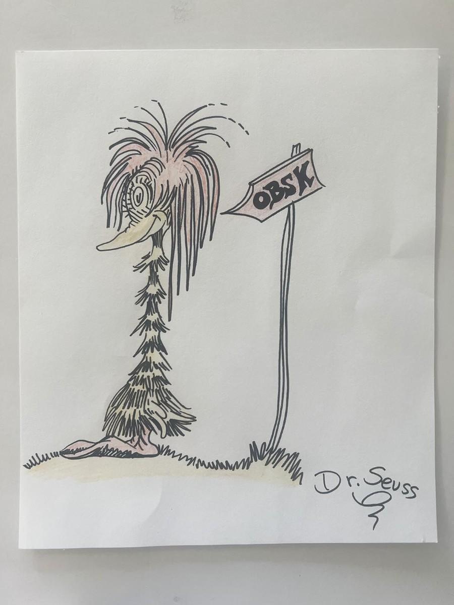 Dr. Seuss signed original hand drawn Obsk sketch | EstateSales.org