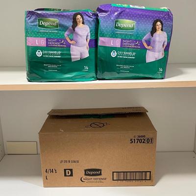 DEPEND ~ 6 Boxes of 14 Count Packages ~ 336 Total | EstateSales.org