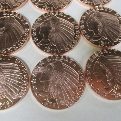 Native American Indian Head 1 Ounce Copper Rounds | EstateSales.org
