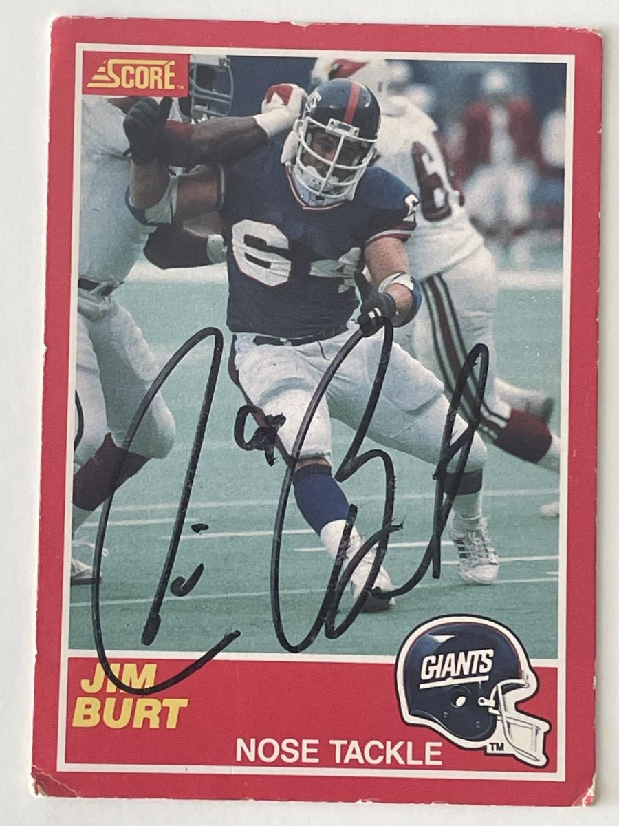 New York Giants Jim Burt 1989 Score #138 signed card | EstateSales.org