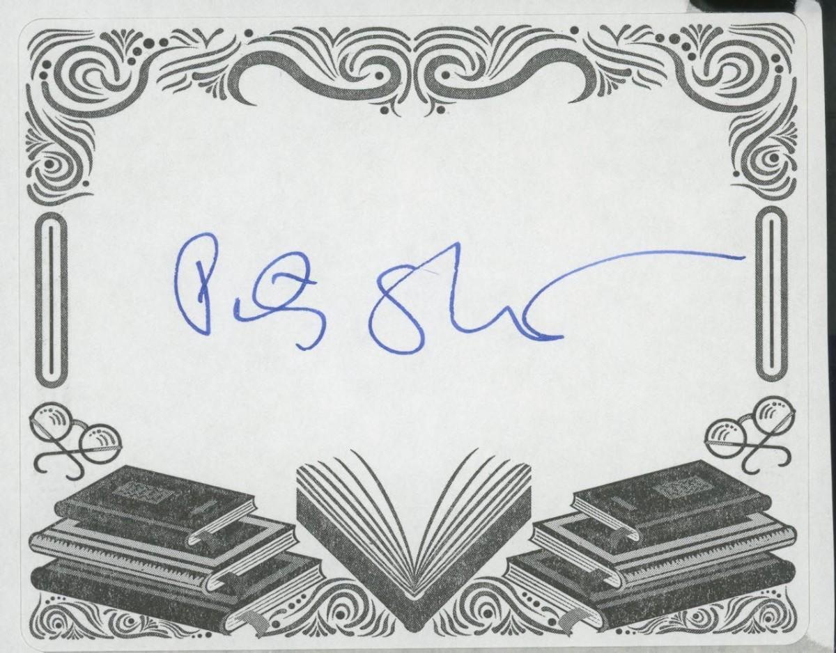 Peter Straub signed bookplate | EstateSales.org