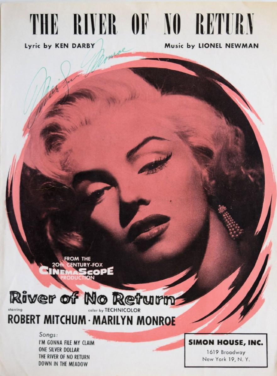 The River Of No Return Marilyn Monroe signed Sheet Music | EstateSales.org