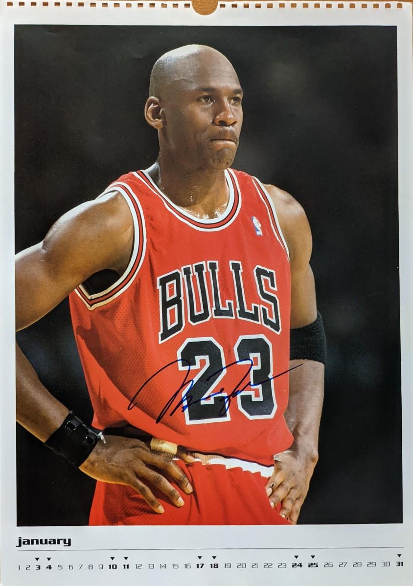 Michael Jordan Chicago Bulls 1998 autographed calendar page ...
