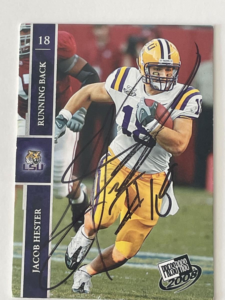 LSU Tigers Jacob Hester 2008 Press Pass # 17 signed trading card ...