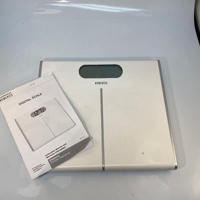 White HoMedics Digital Bathroom Scale with Manual 350lb Capacity ...