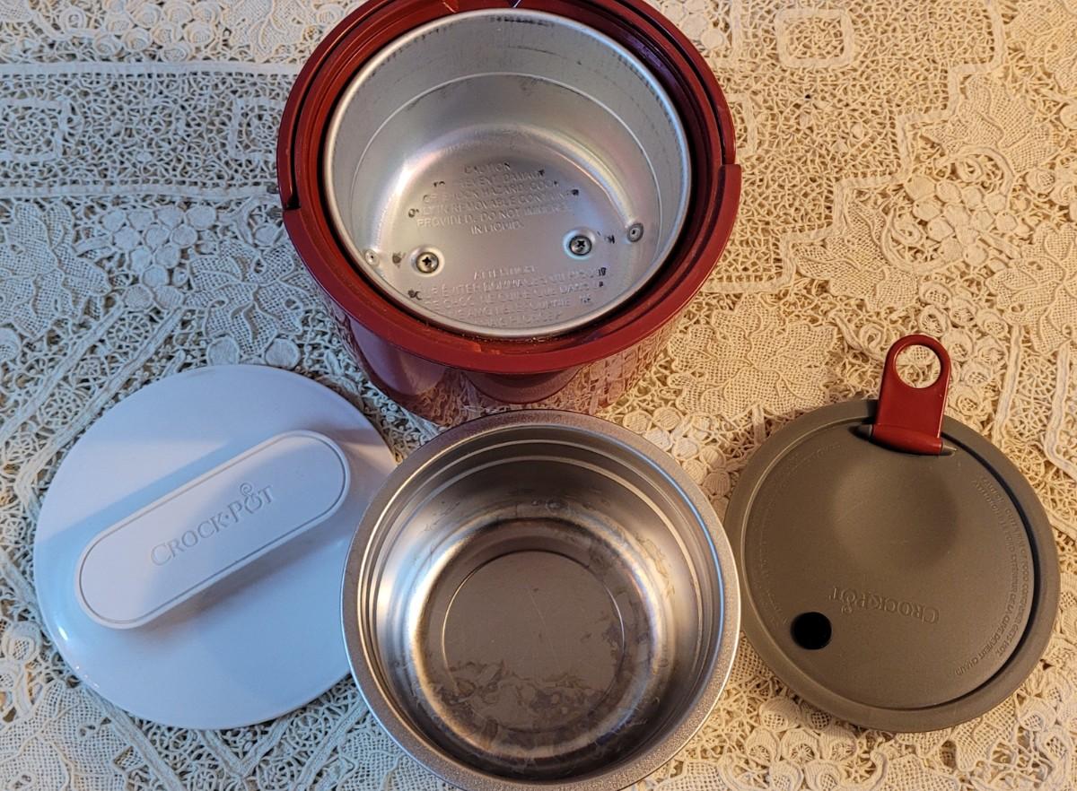 Portable Lunch Crock Pot Red