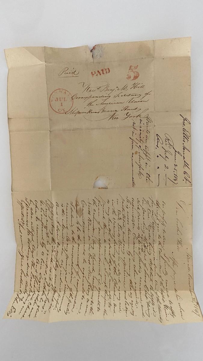 1847 Stampless letter - First Day of Postage | EstateSales.org