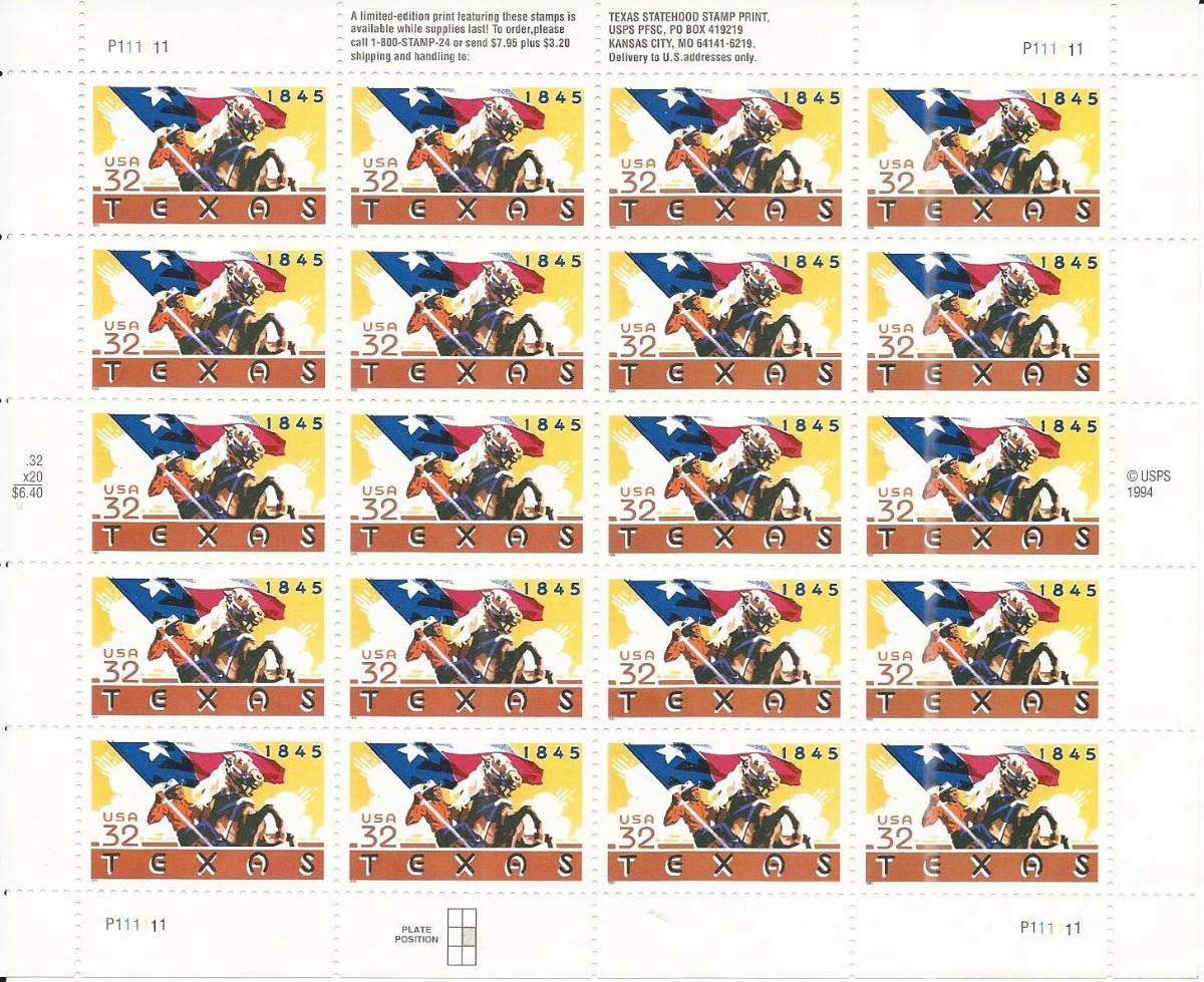 Texas Statehood Stamps | EstateSales.org