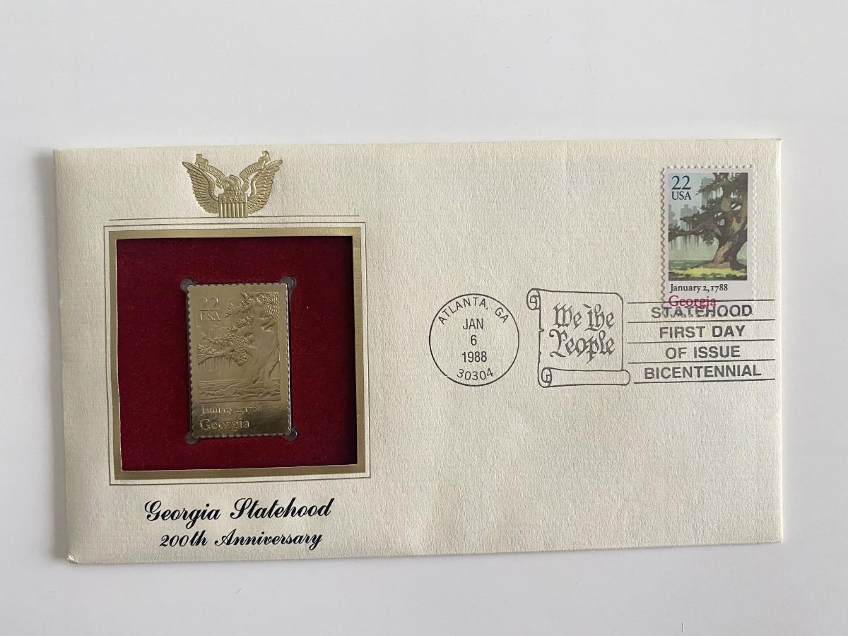 Georgia Statehood 200th Anniversary Gold Stamp Replica First Day Cover ...