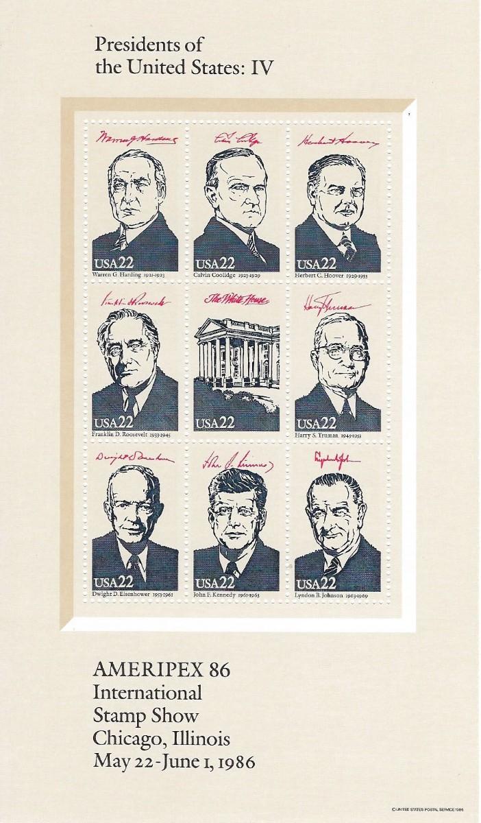 Presidents of the United States: IV Souvenir Stamp Sheet | EstateSales.org
