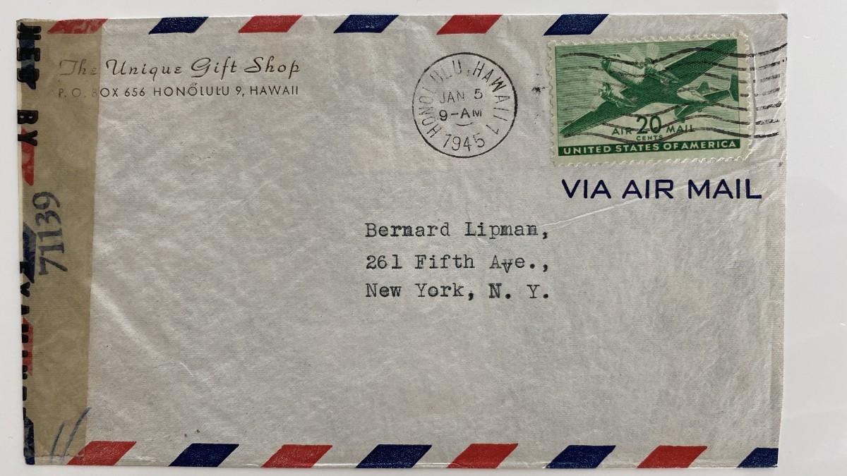 1945 WWII Territory of Hawaii censor stamp | EstateSales.org