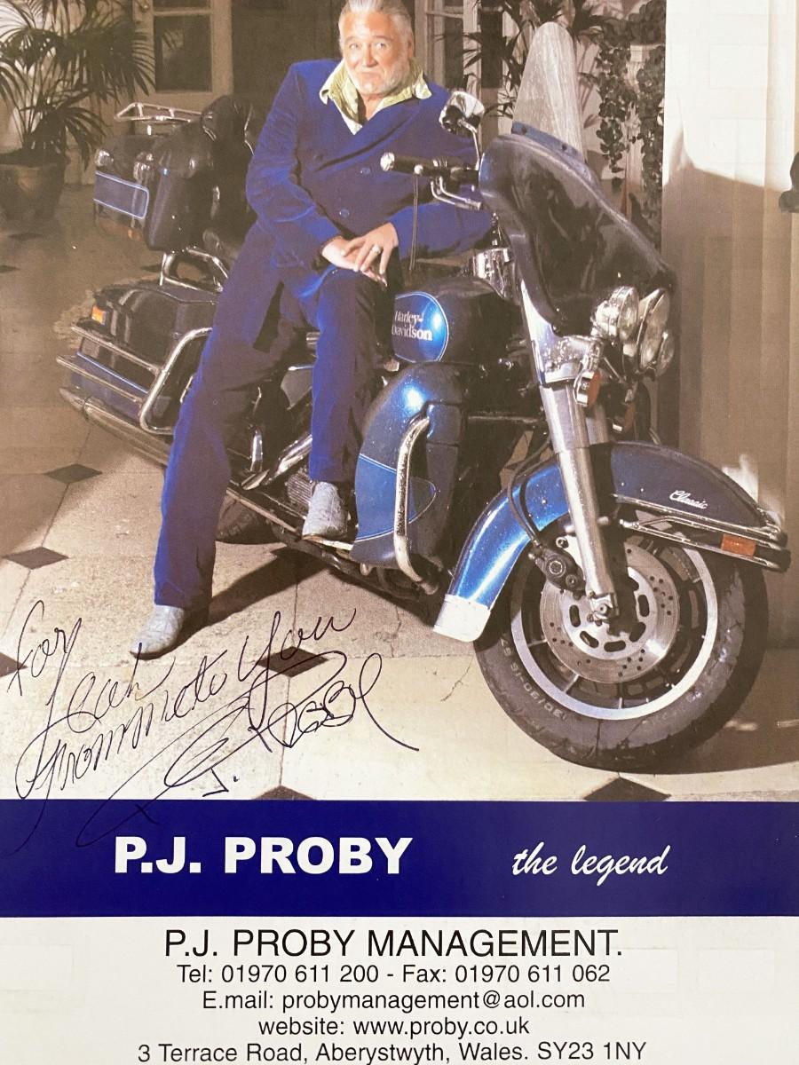 Singer / songwriter P.J. Proby signed postcard | EstateSales.org