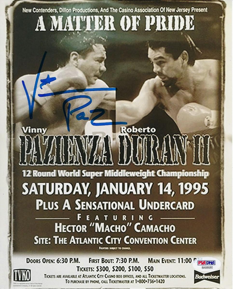 Boxer Vinny Paz signed photo. PSA | EstateSales.org