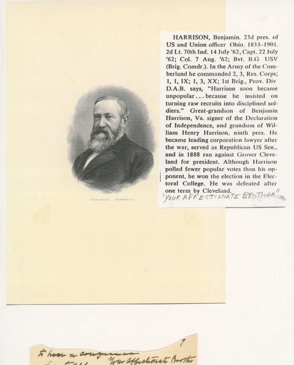 Benjamin Harrison signature cut. GFA Authenticated | EstateSales.org