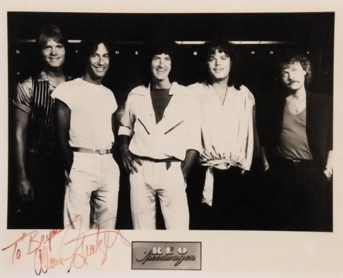 REO Speedwagon signed promo photo | EstateSales.org