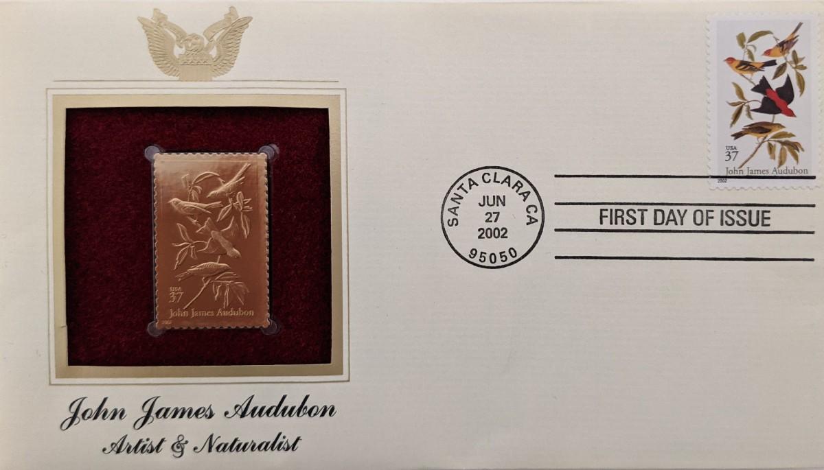 John James Audubon Artist and Naturalist - Gold Stamp Replica First Day ...